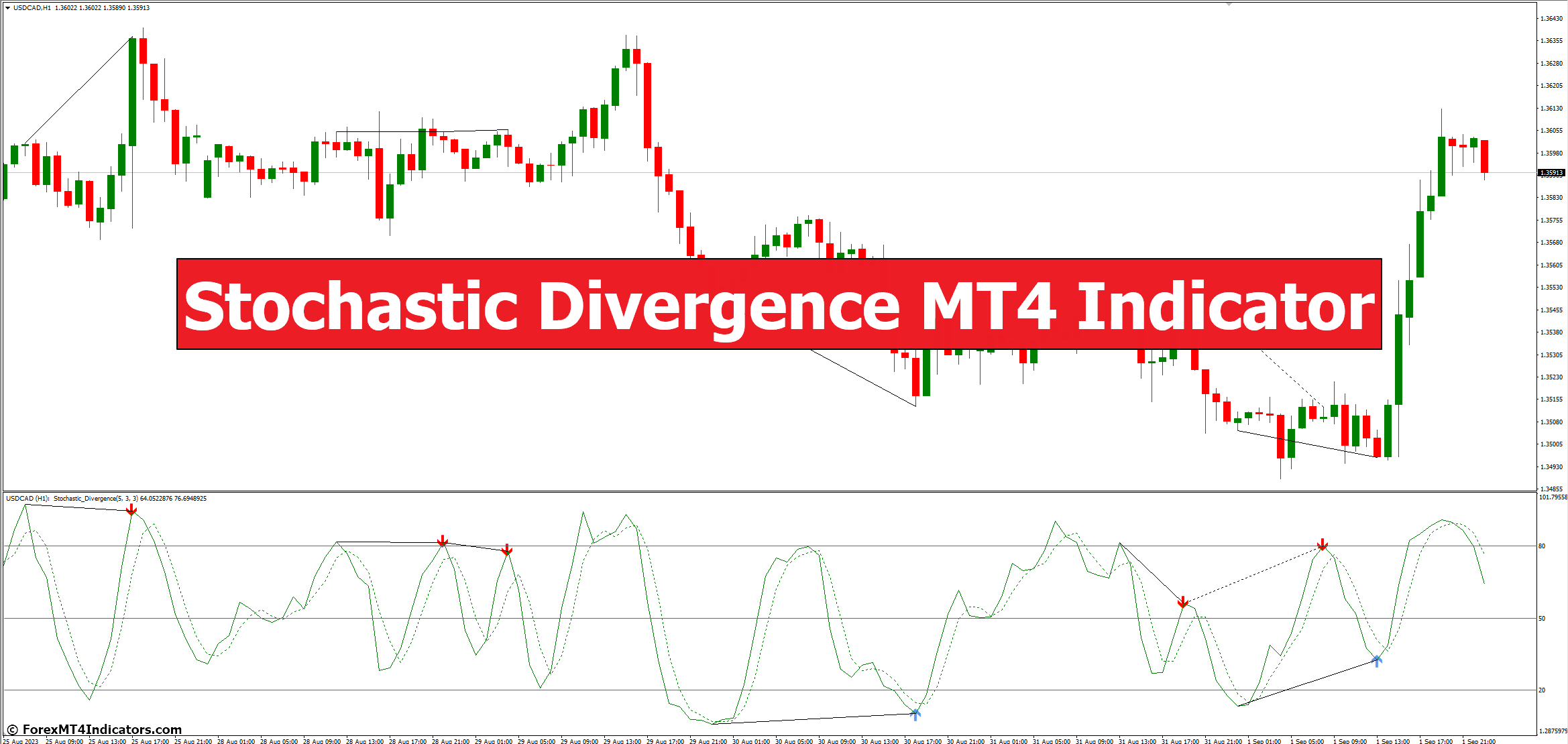 Stochastic Divergence MT4 Indicator - ForexMT4Indicators.com